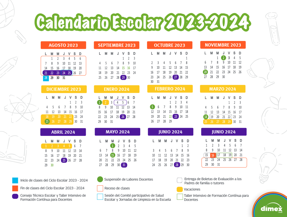 Calendario escolar 2023-2024: Conócelo y prepárate - dimex